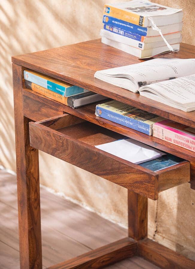 Buy Solid Wood Cubex Writing Study Table Online | New Launches Study ...