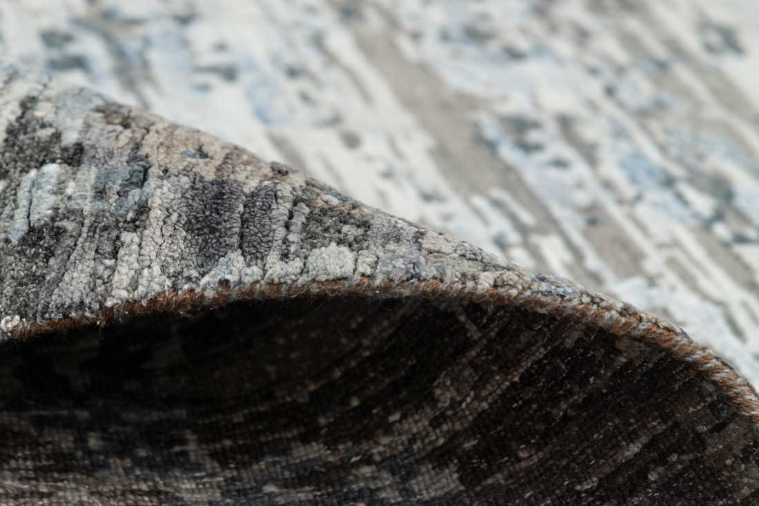 Buy Luxury Pristine Grey Brown Blue Wool & Silk Hand Knotted Premium ...