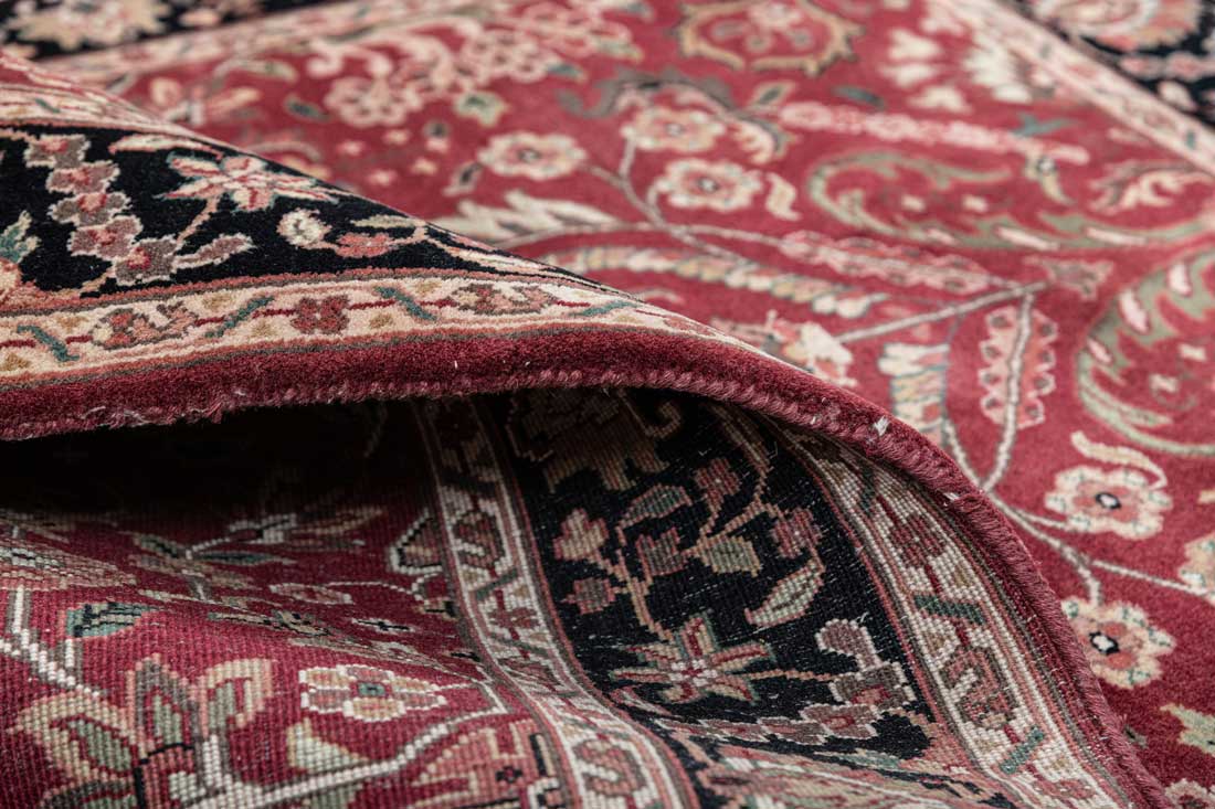 Buy Luxury Carnival Red Black Wool & Silk Hand Knotted Premium Carpet ...