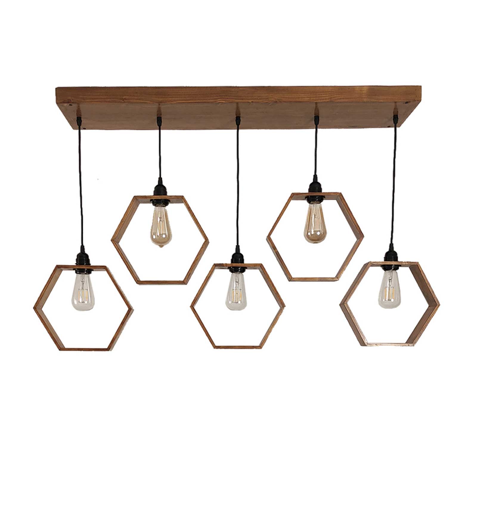 Buy Hexagram Brown 5 Series Hanging Lamp | New Launches Table Lamp ...