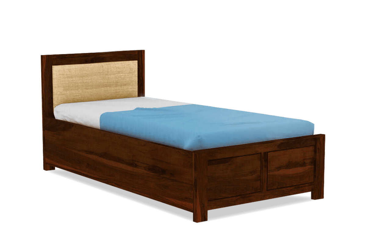 Buy Solid Wood Upholstered Essential Single Bed with Storage Online ...