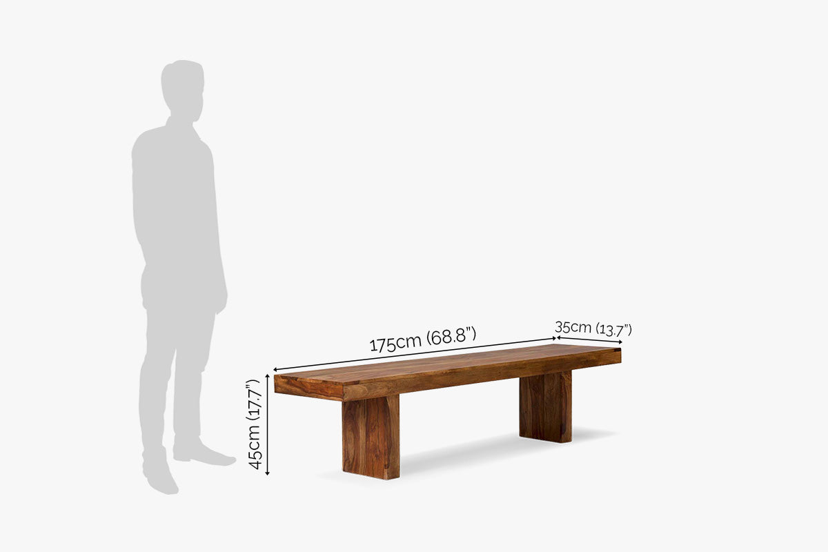Shop online solid wood New Capital Bench from Saraf Furniture