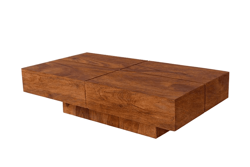 Solid Wood Contrast Coffee Table Large – Saraf Furniture