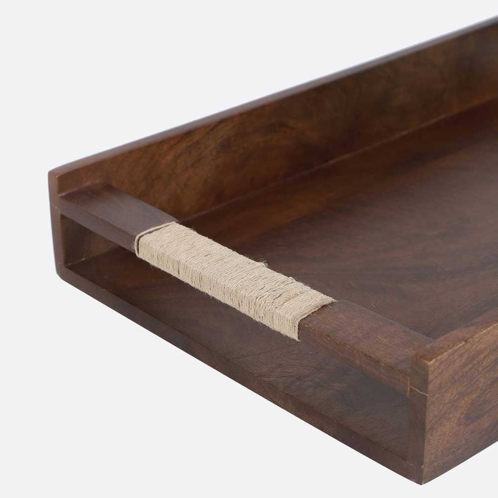 Buy Solid Wood Tribal Serving Tray in Walnut Online – Saraf Furniture