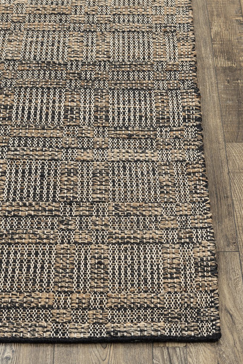 Buy Cleo Charcoal Gold Panja Weave Dhurrie online at Saraf furniture ...
