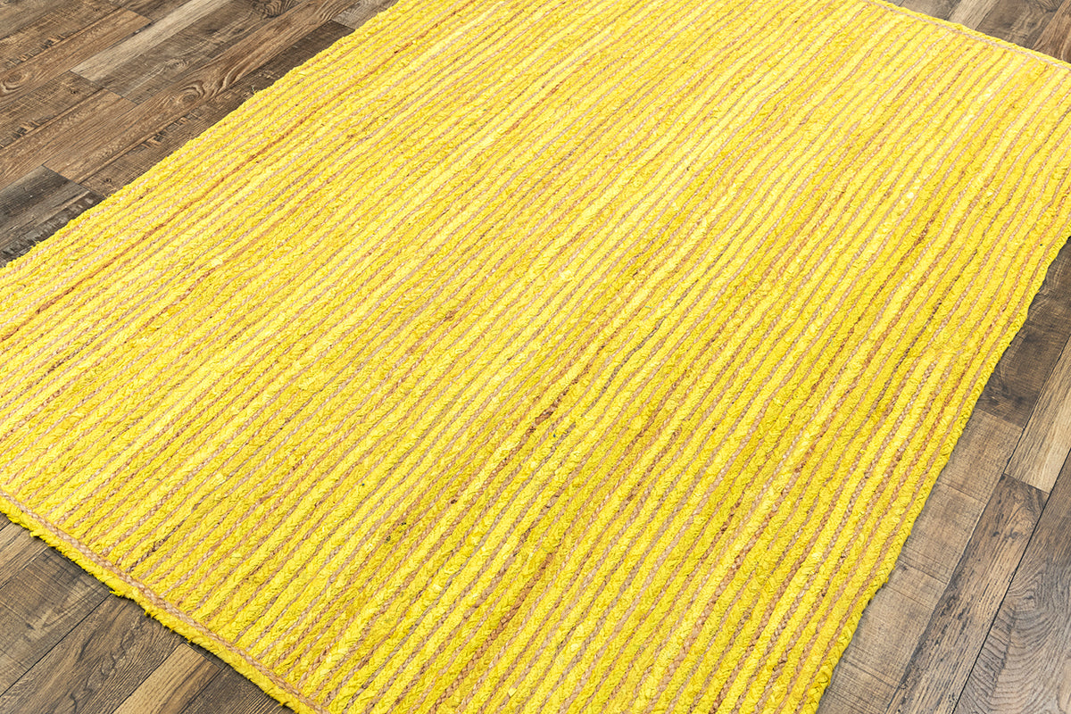 Buy yellow Sunburst Braided Rug Dhurries online | Saraf furniture ...