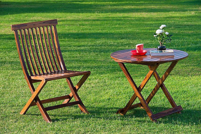 Buy Solid Wood Classic GARDEN TABLE Set Online | New Launches Table Set ...