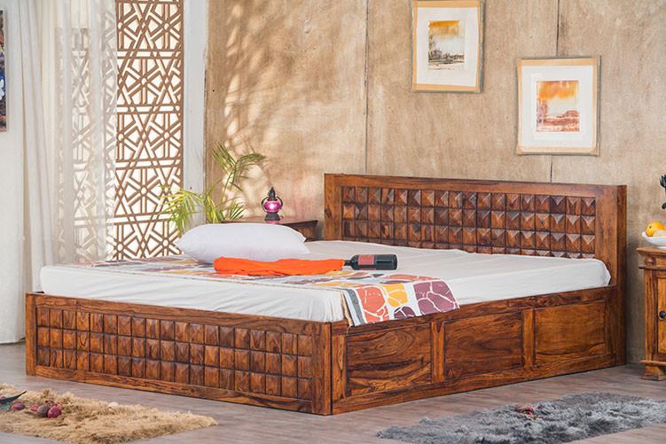 Buy Solid Wood Bowley Bed With Front Open Dual Storage - Online In ...