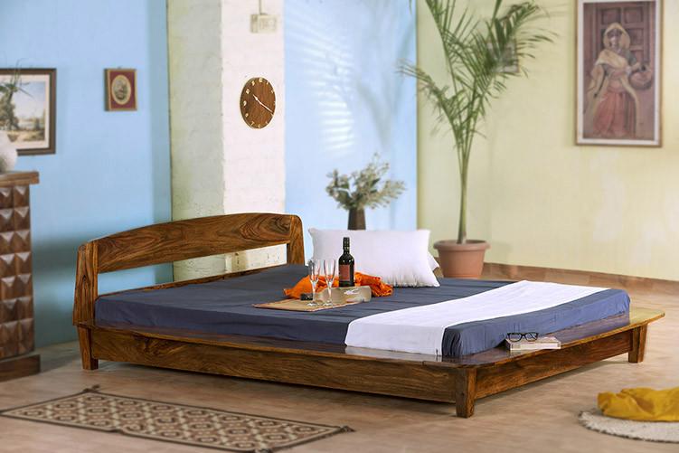 Solid Wood Baker Platform Bed - Tahiti Platform Style Bed - Solid Wood ...
