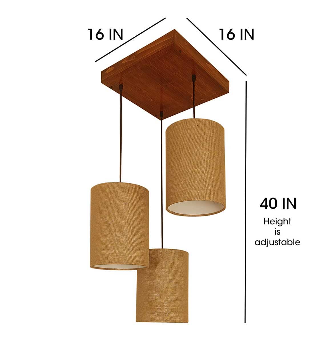 Buy Elementary Brown Wooden Cluster Hanging Lamp Online | New Launches ...