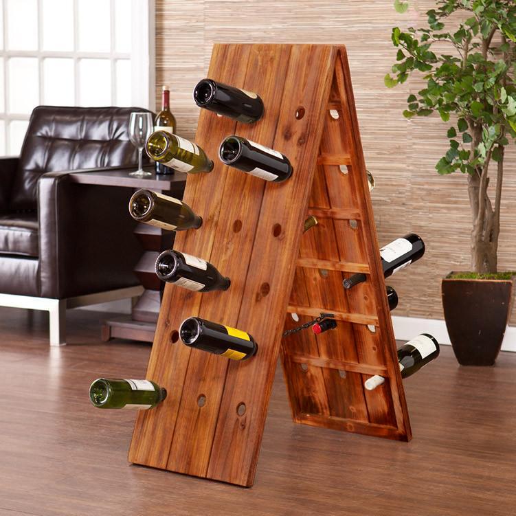 Solid Sheesham Wood Wine Rack Capital – Saraf Furniture