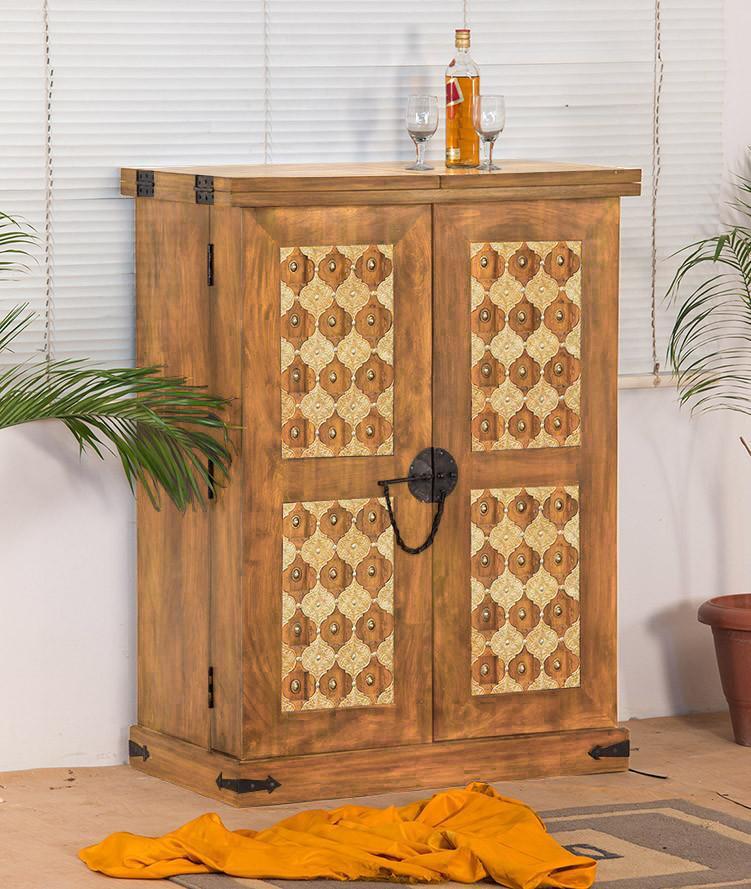 Buy Solid Wood Brass Royale Bar Online | New Launches Bar Tully ...