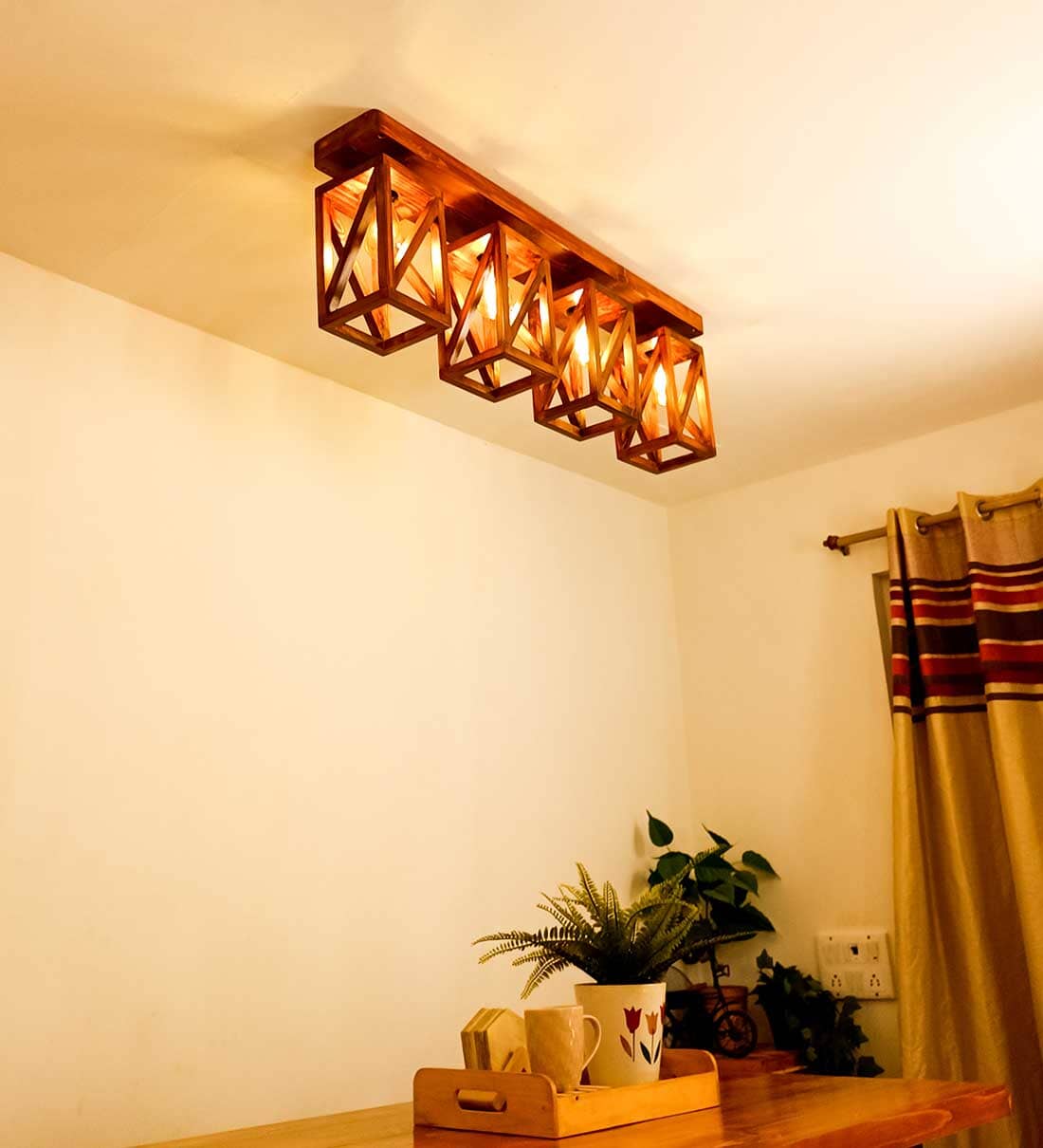 Buy Symmetric Brown 4 Series Ceiling Lamp | New Launches Table Lamp ...