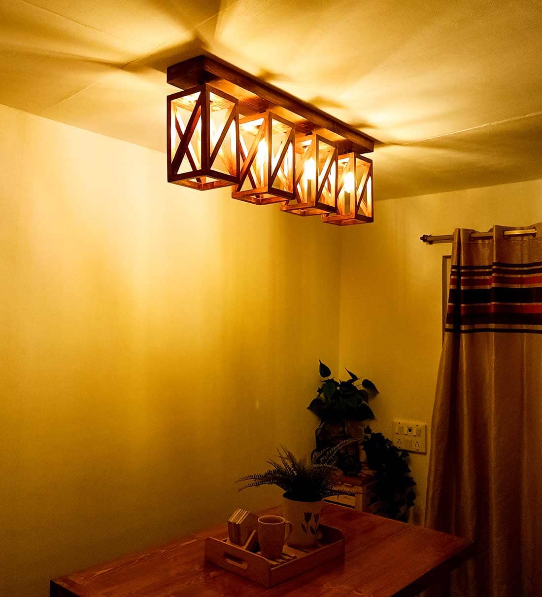 Buy Symmetric Brown 4 Series Ceiling Lamp | New Launches Table Lamp ...