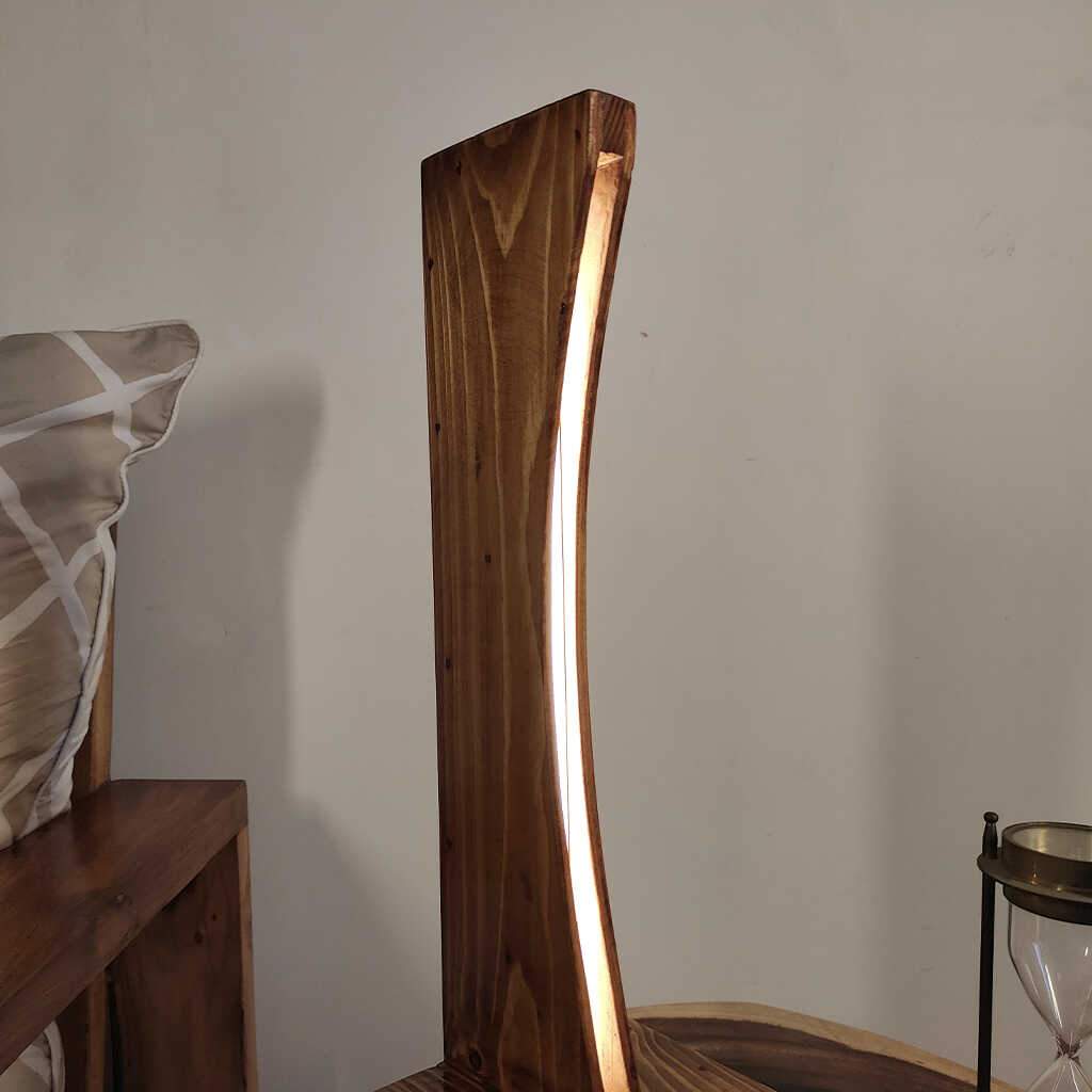 Buy Arc Brown Wooden LED Table Lamp | Saraf Furniture